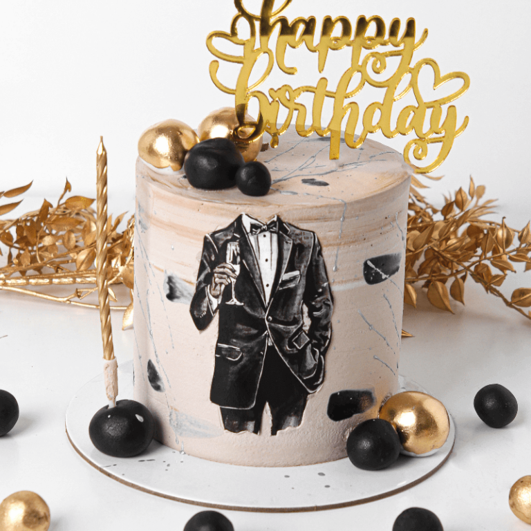 Elegant Gentleman Cake for Men | Order Now - CreamOne Dubai