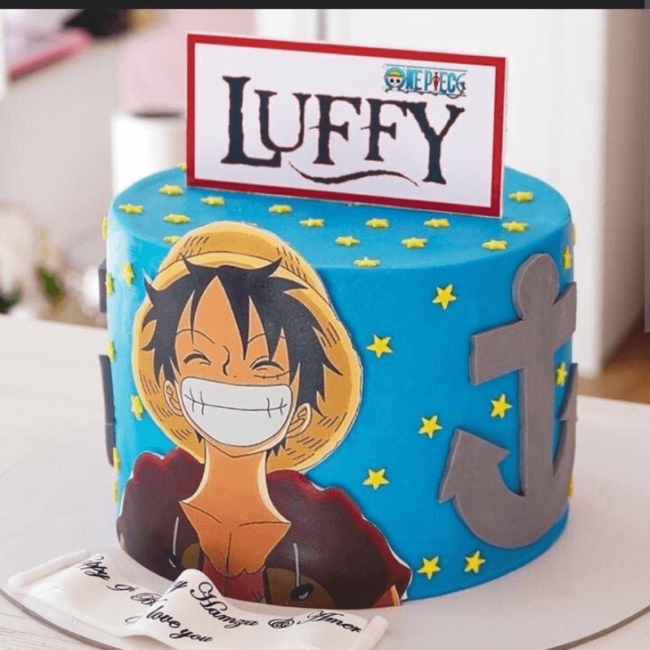 One Piece Blue Cake - Indulge in Anime Bliss with this Cake