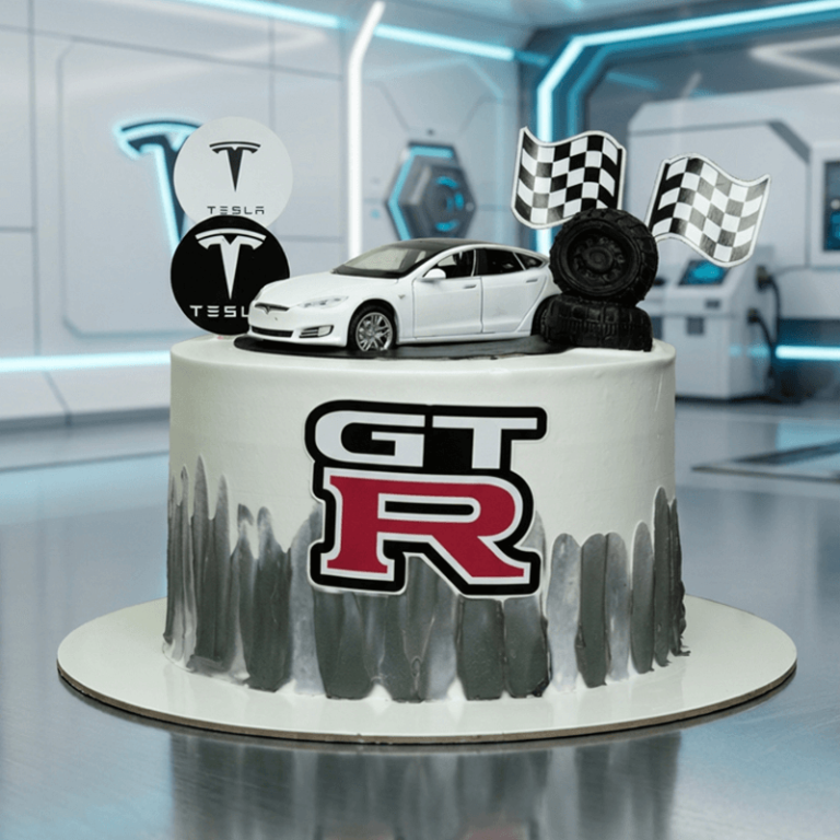 Tesla Car Cake for Birthday | Luxury Car Theme Cake
